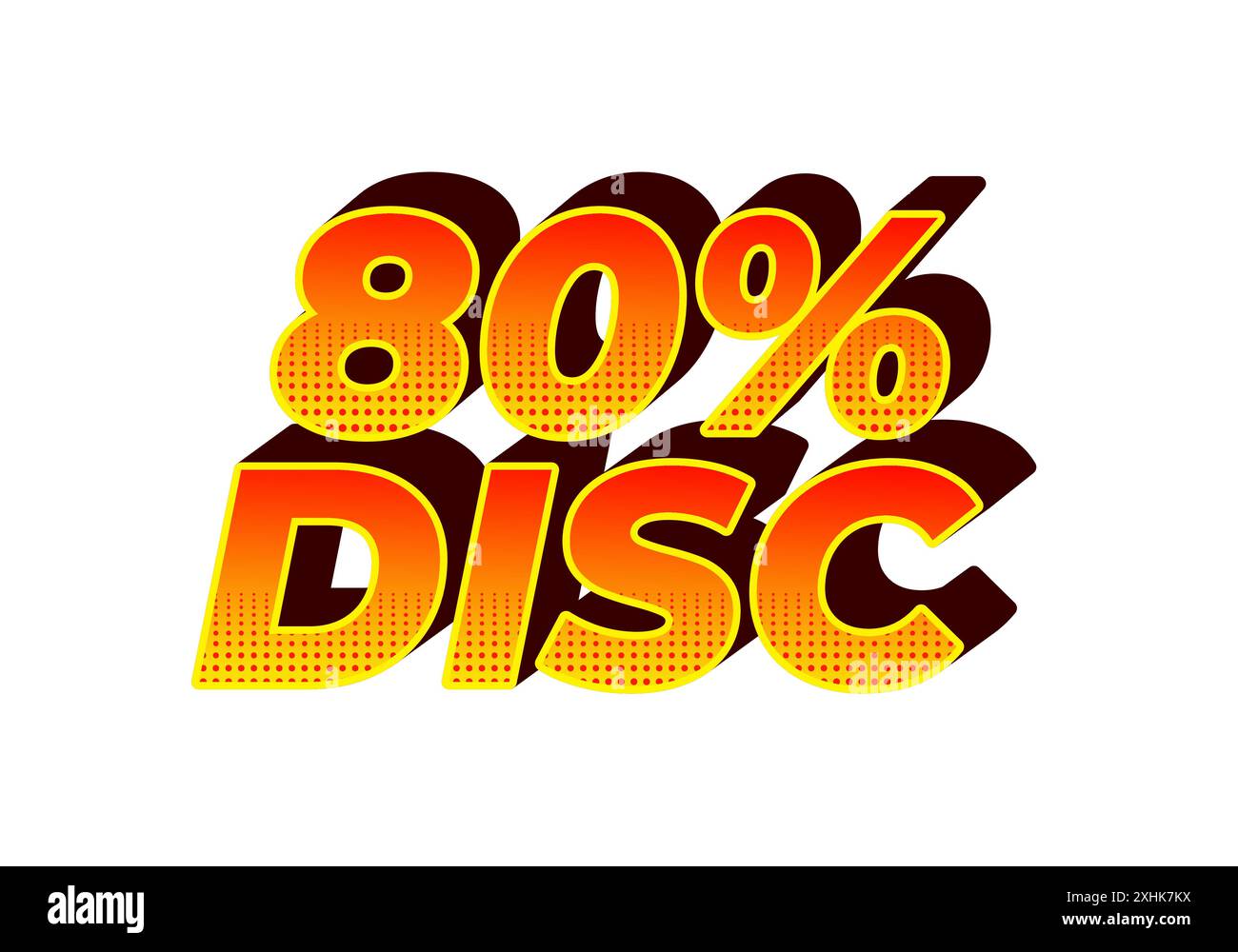 80 percent discount. Text effect design in good colors and 3D style ...