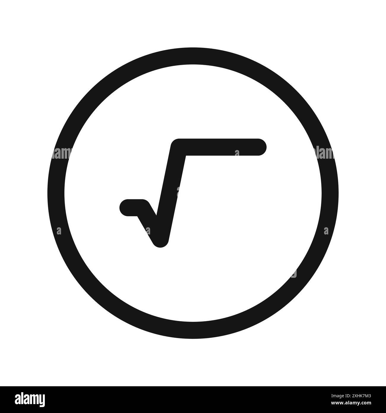 Square root icon Black line art vector in black and white outline set ...
