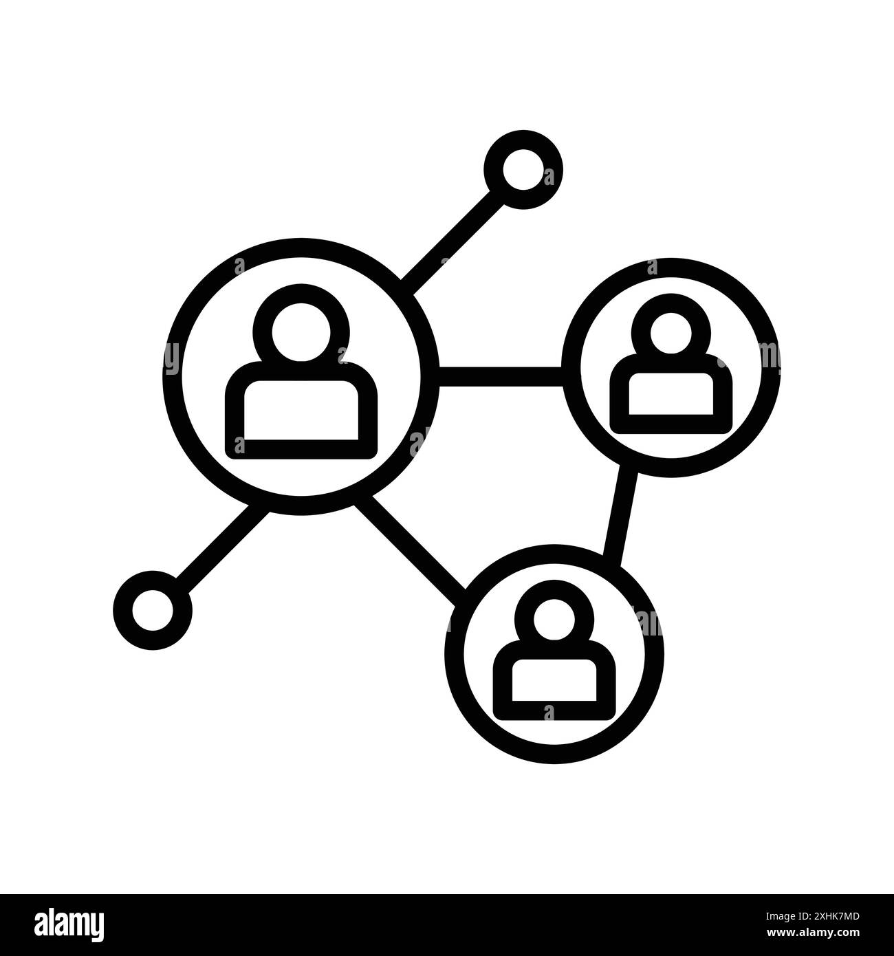 Social network icon Black line art vector in black and white outline ...