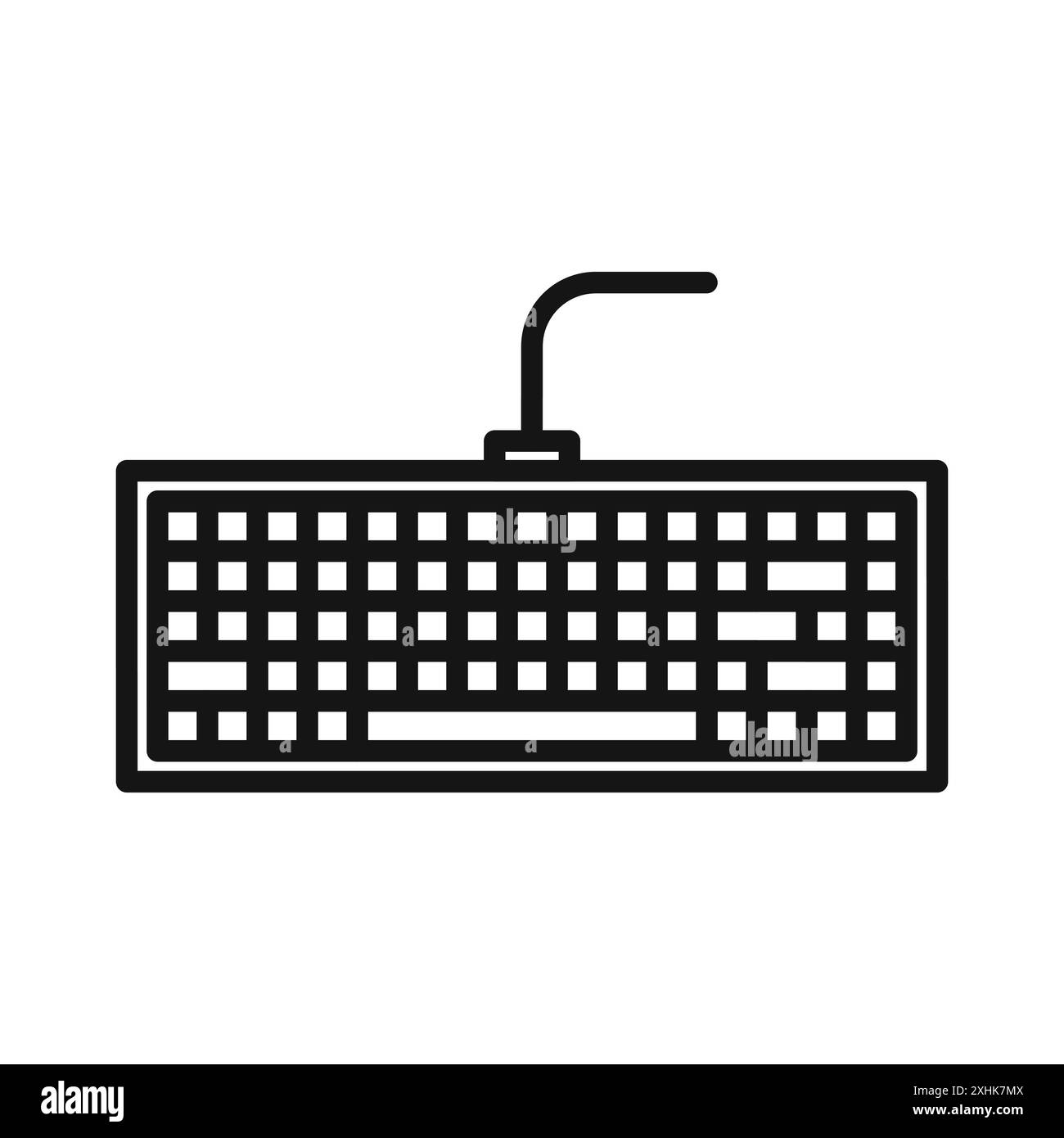Keyboard icon Black line art vector in black and white outline set ...