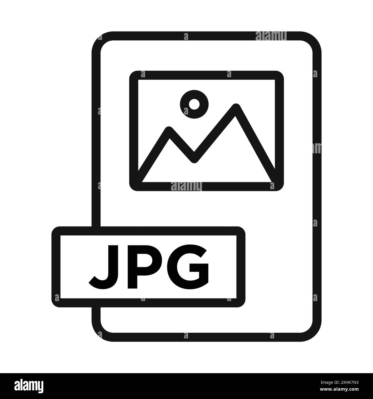 Jpg icon Black line art vector in black and white outline set ...