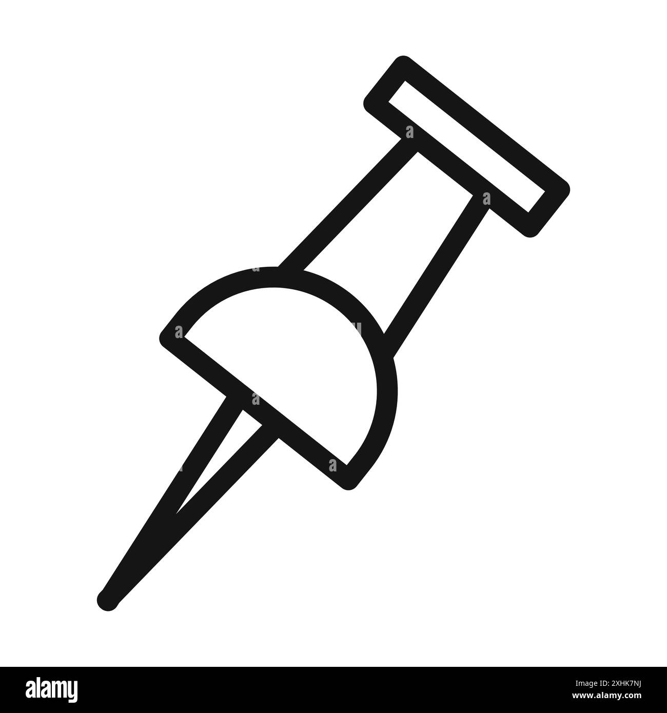 Thumbtack icon Black line art vector in black and white outline set ...