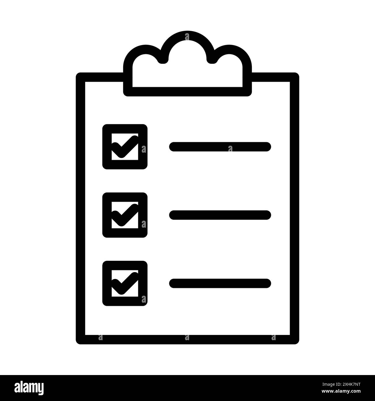 List check icon Black line art vector in black and white outline set ...