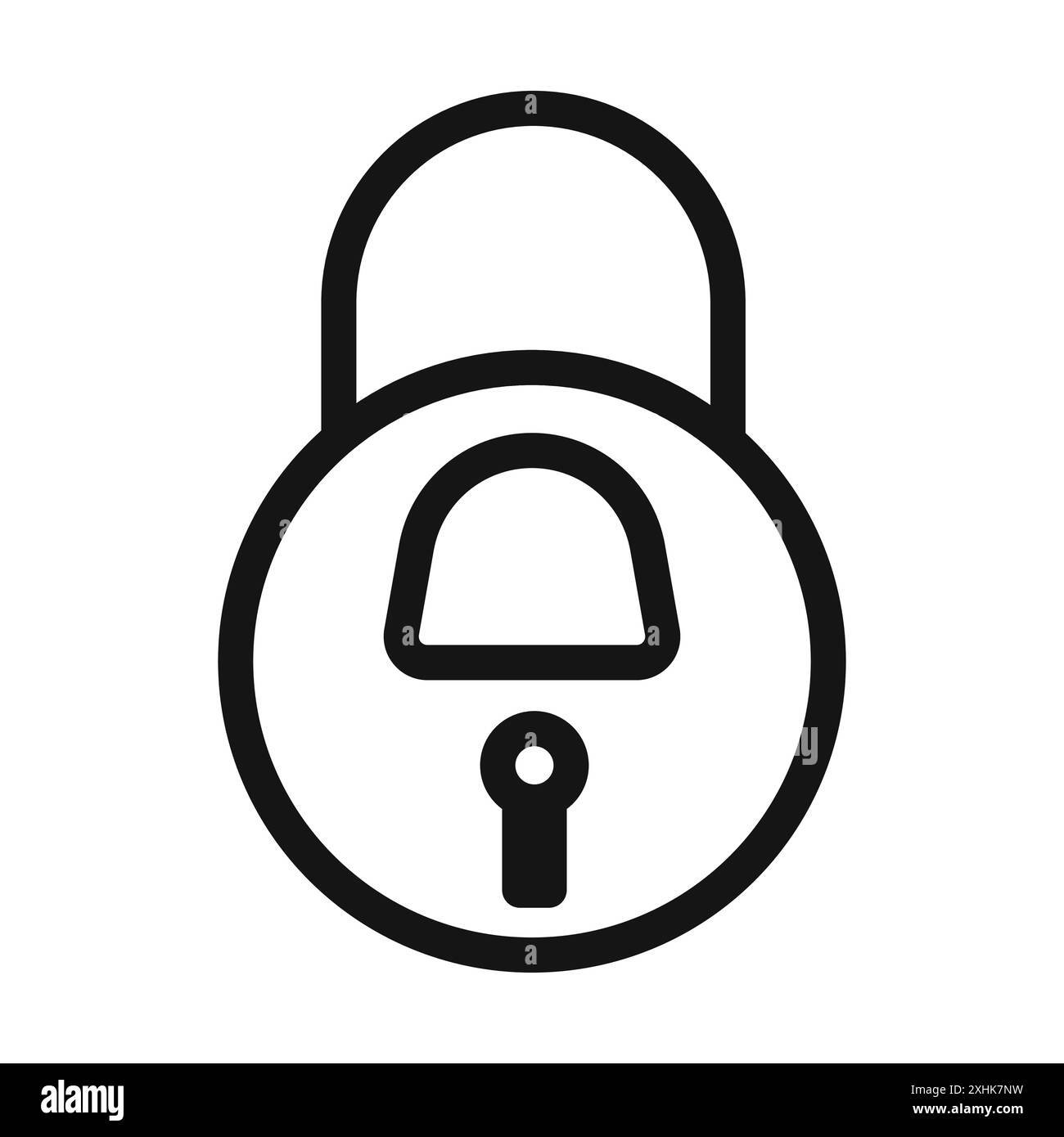 Lock icon Black line art vector in black and white outline set ...