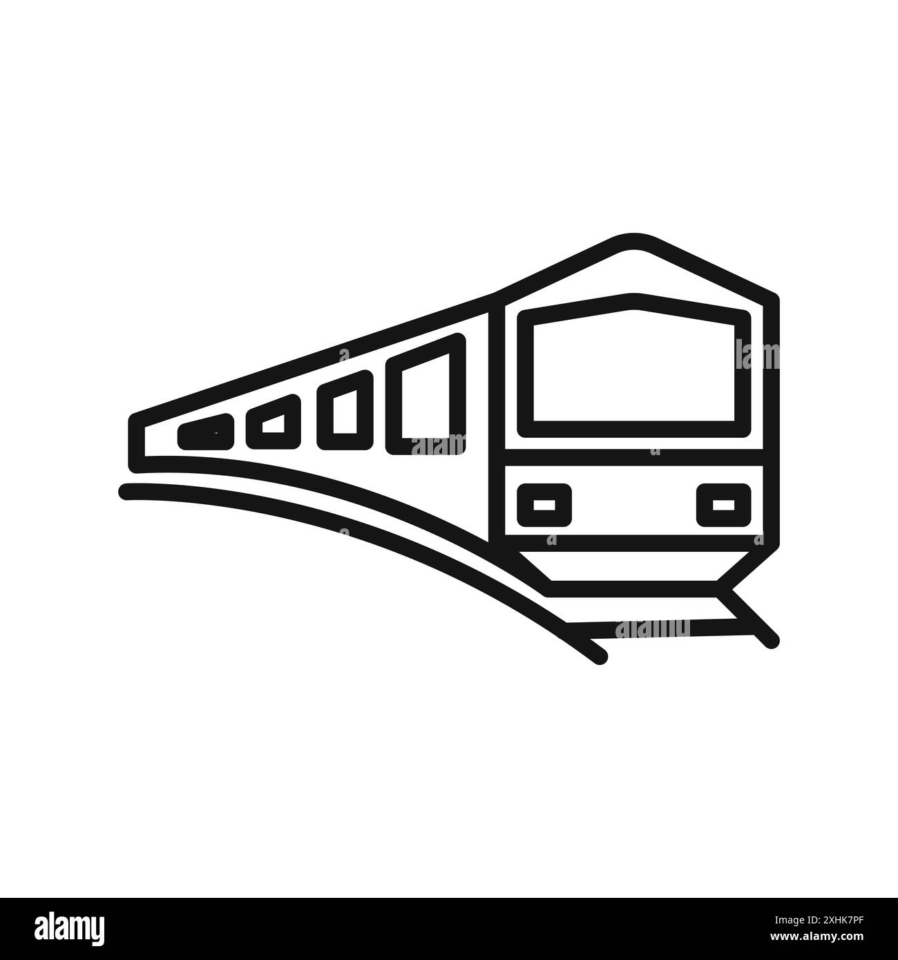 Train icon Black line art vector in black and white outline set collection sign Stock Vector ...
