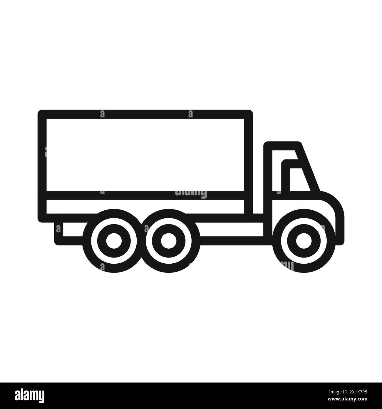 Truck icon Black line art vector in black and white outline set ...