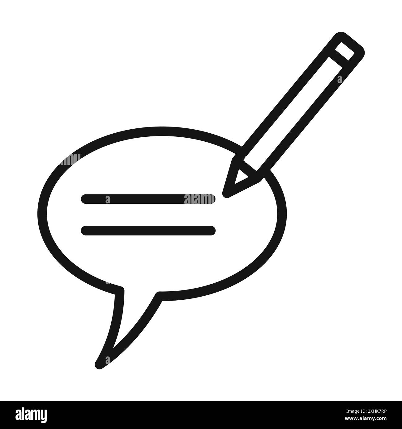 Write comment icon Black line art vector in black and white outline set ...