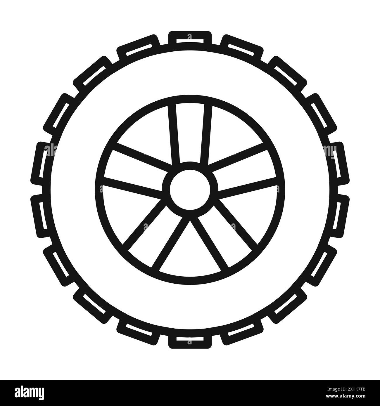 Tire icon Black line art vector in black and white outline set ...