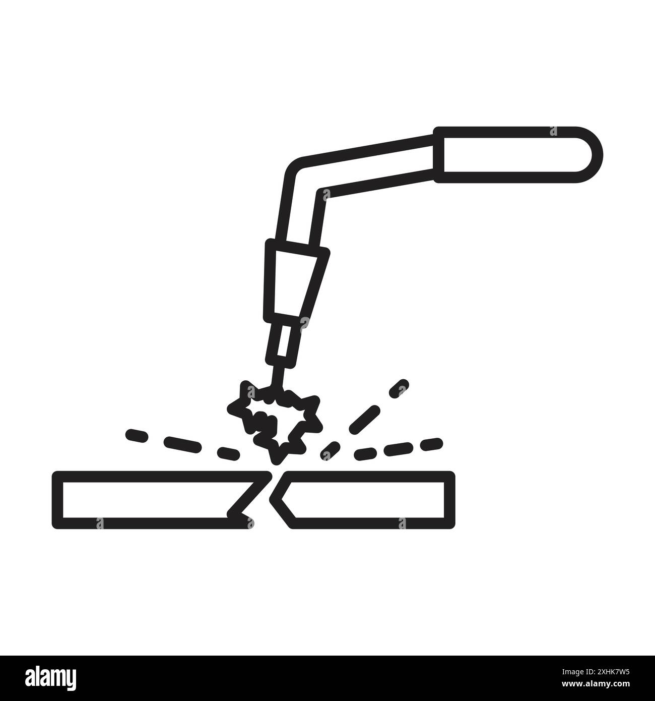 Welding icon Black line art vector in black and white outline set ...