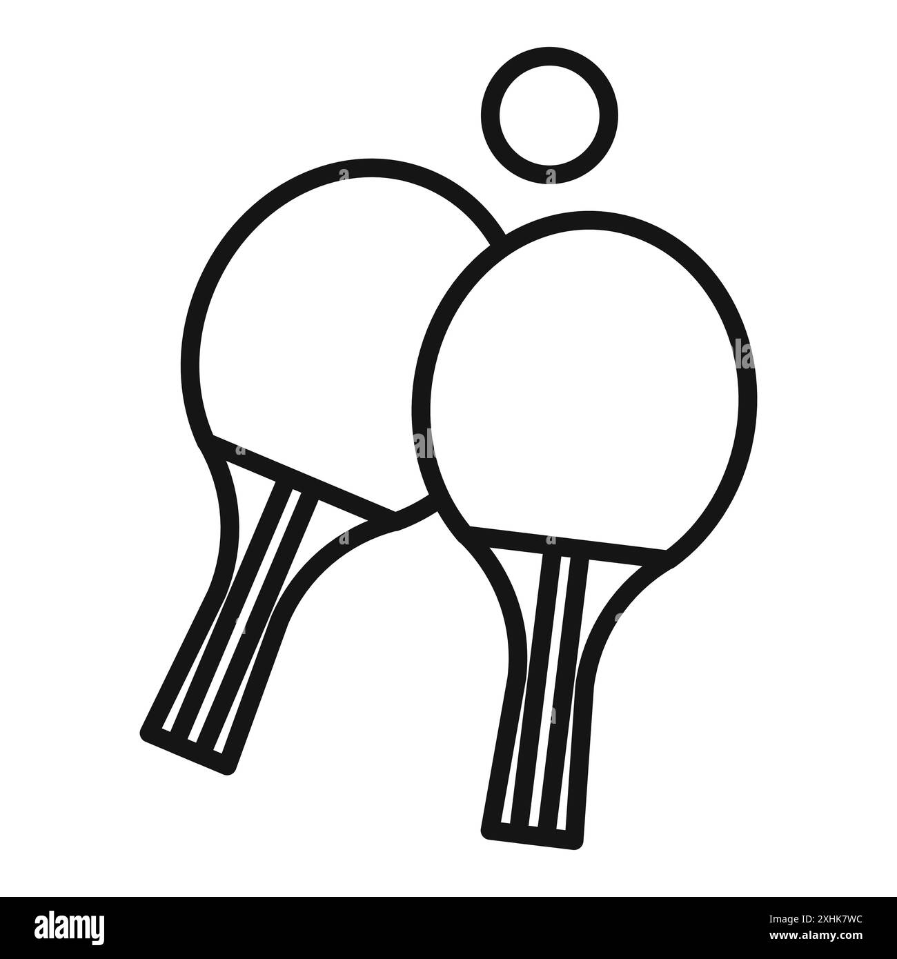 Ping pong icon Black line art vector in black and white outline set ...