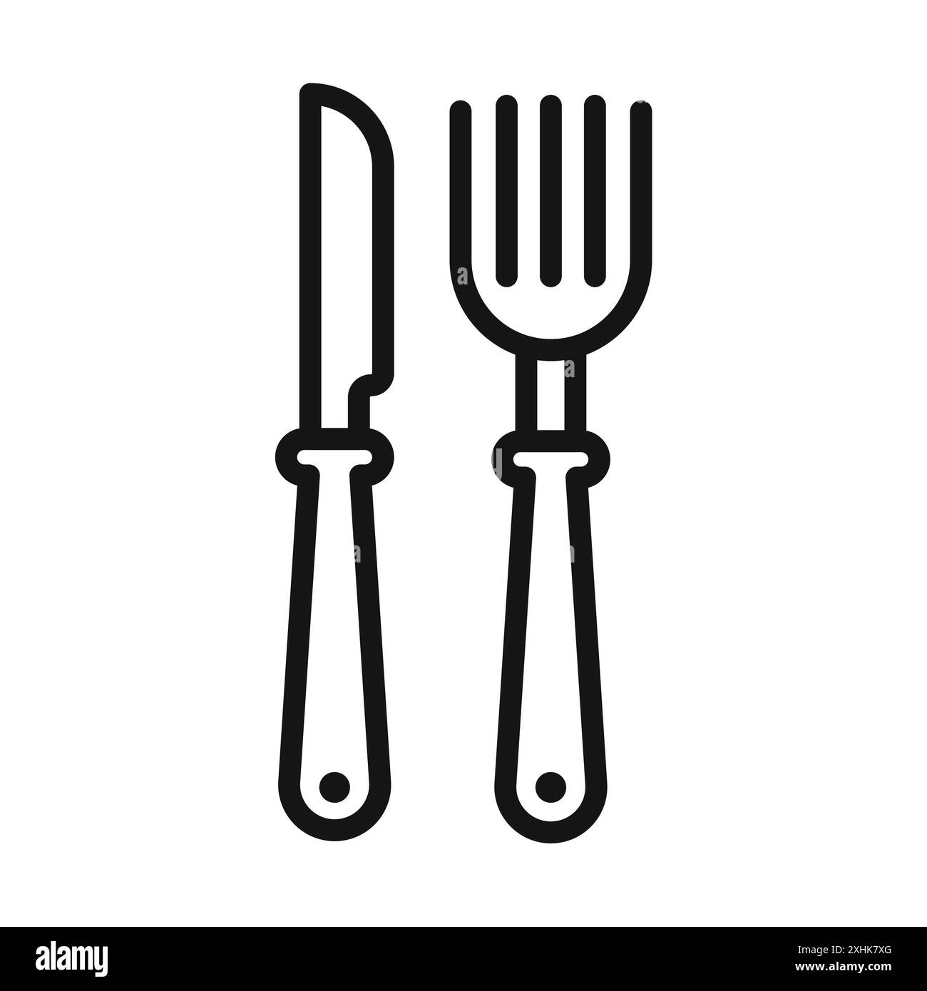 Utensils icon Black line art vector in black and white outline set ...