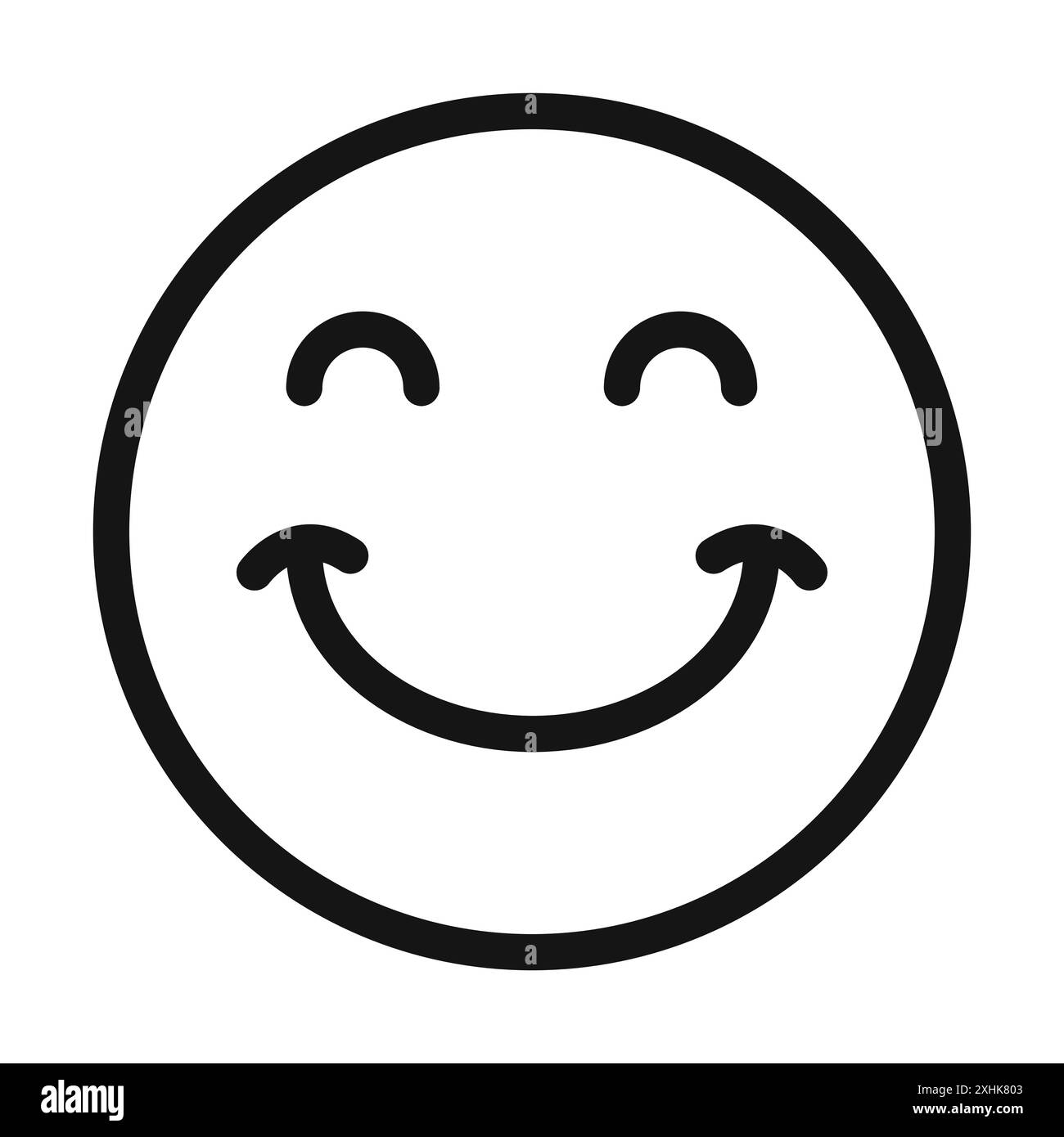 Smile icon Black line art vector in black and white outline set ...