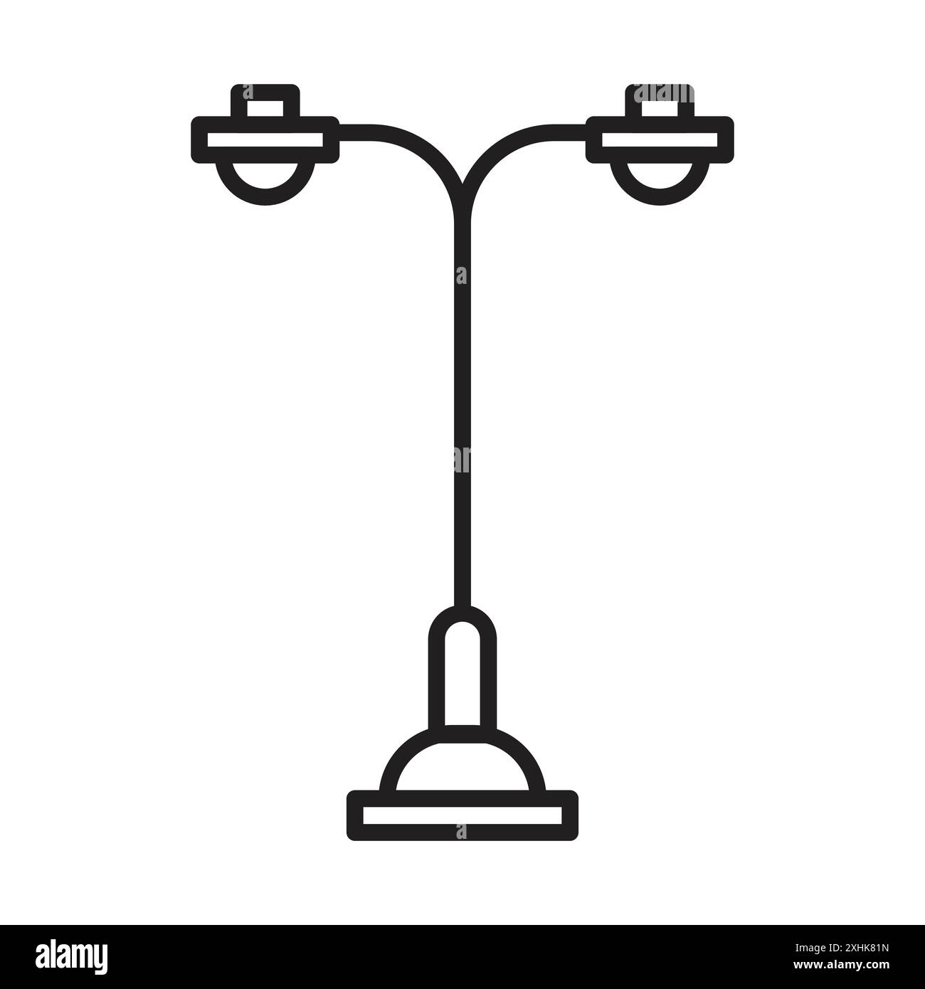 Street light icon Black line art vector in black and white outline set collection sign Stock ...
