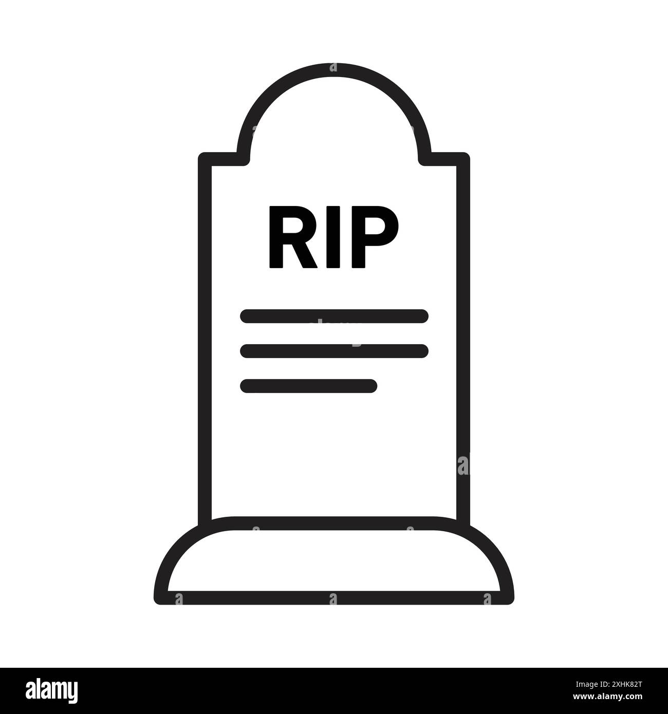 Tombstone icon Black line art vector in black and white outline set ...