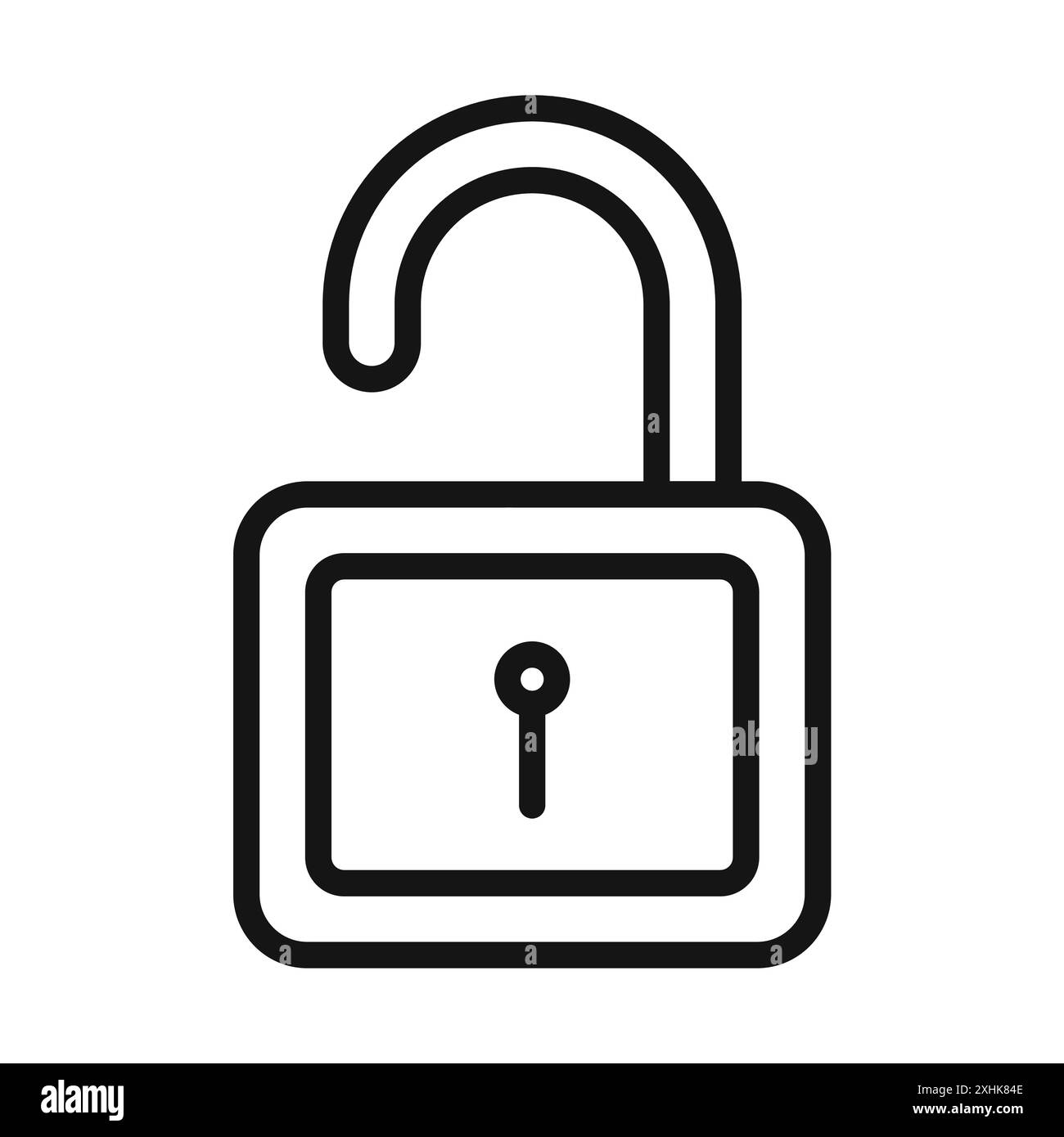 Unlock icon Black line art vector in black and white outline set ...