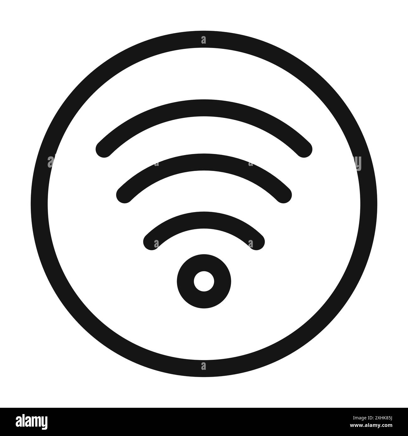 Wifi icon Black line art vector in black and white outline set ...