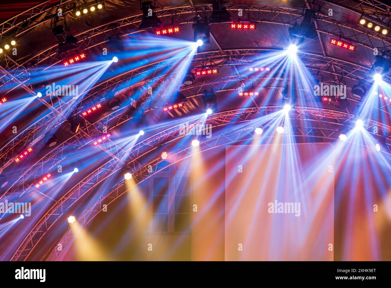 Concert Stage Colorful Spotlights With Laser Rays Stock Photo - Alamy