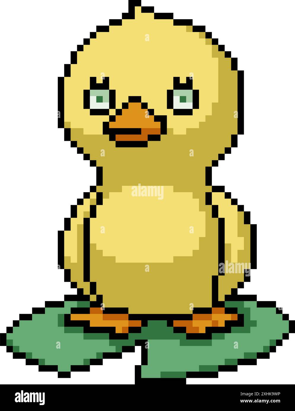 pixel art of duck on lotus isolated background Stock Vector Image & Art ...