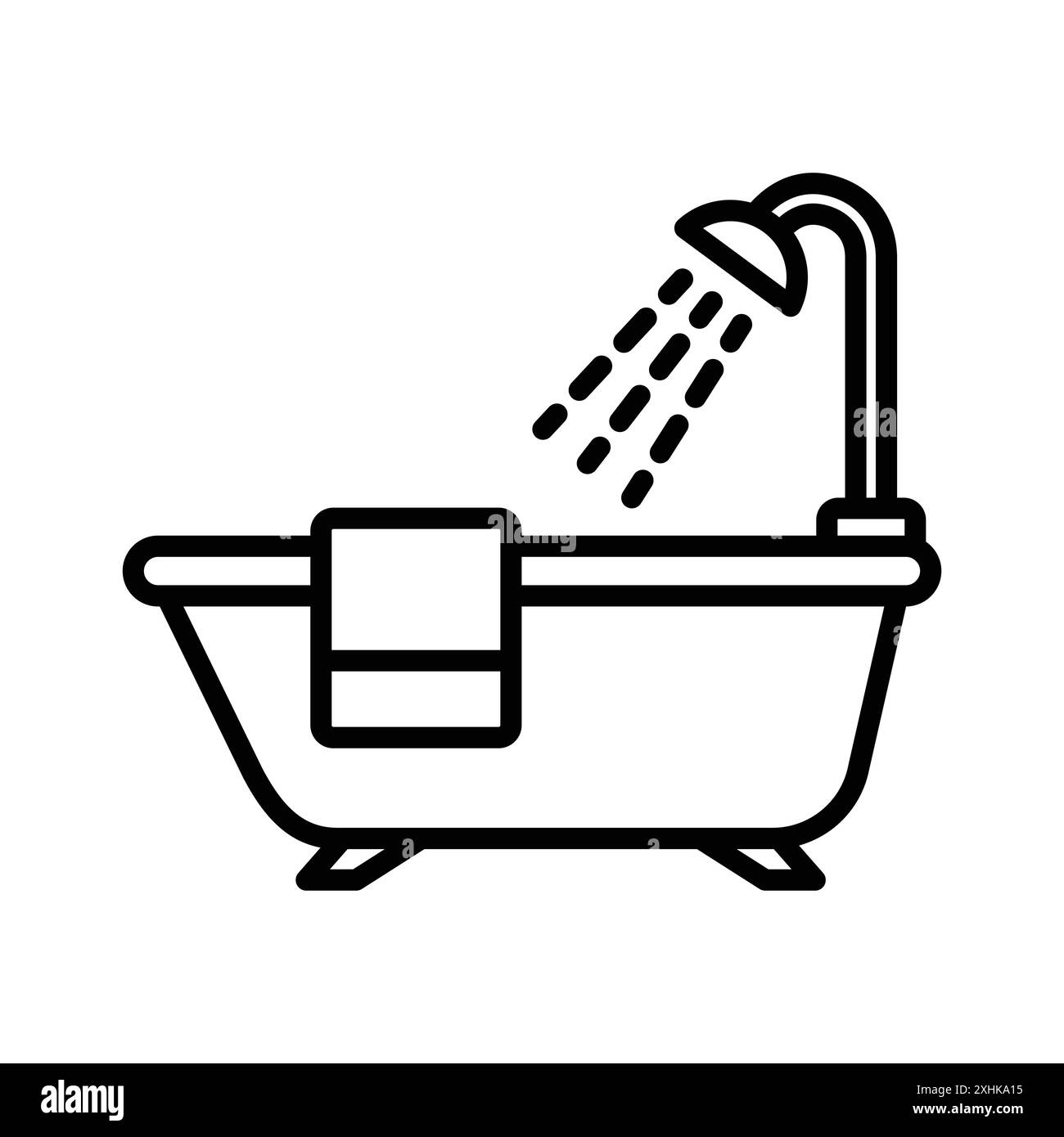 Bathtub water isolated icon Black and White Stock Photos & Images - Alamy