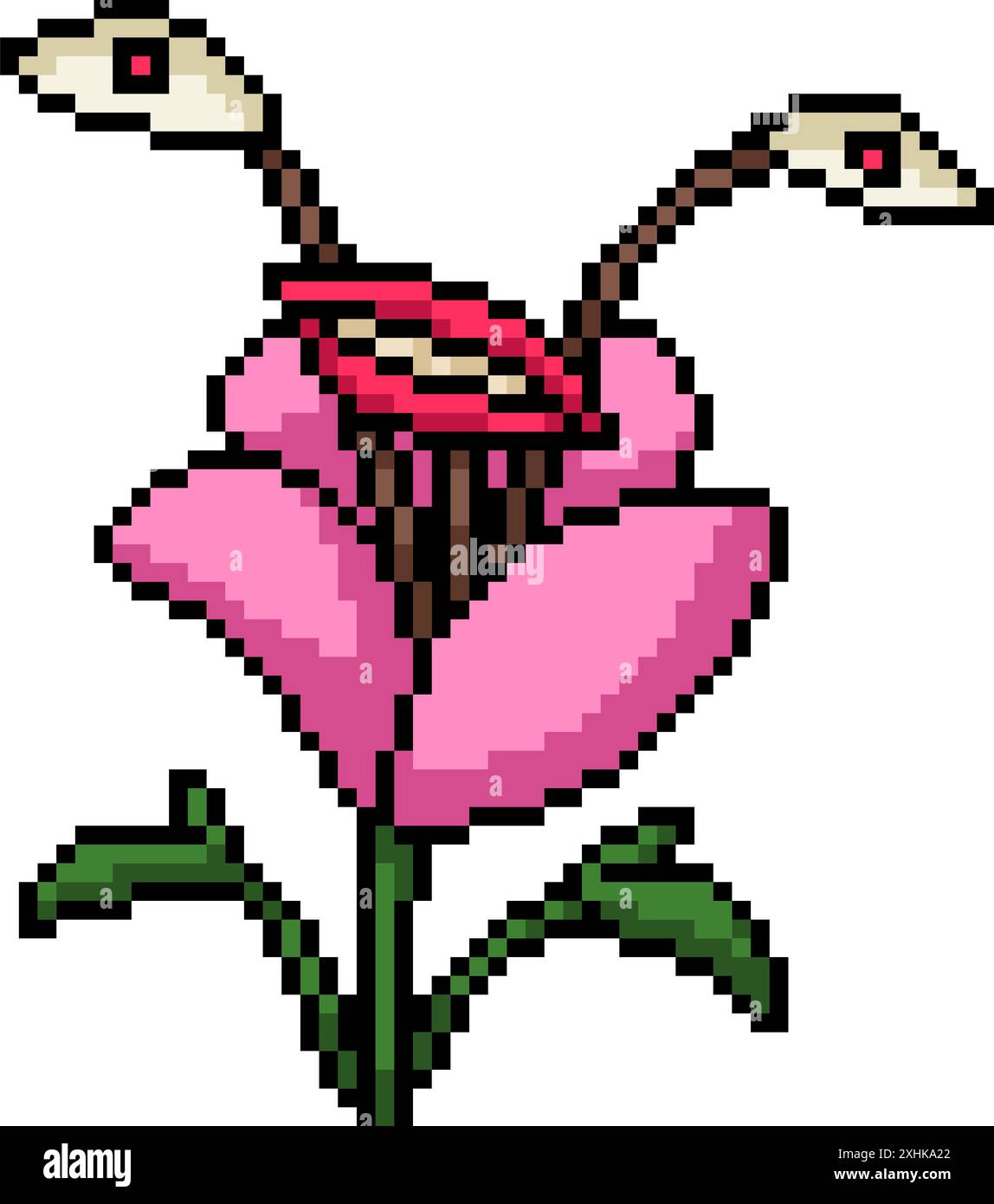 pixel art of flowereye mouth isolated background Stock Vector Image ...