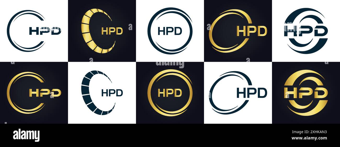 HPD logo. H P D design. White HPD letter. HPD, H P D letter logo design ...