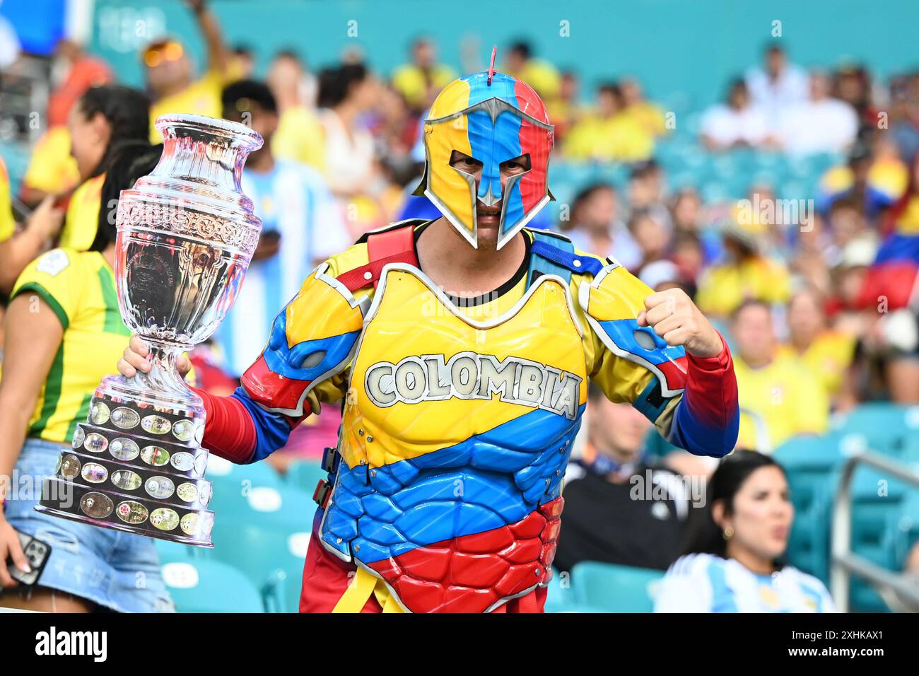 14th July 2024: Miami Gardens, Florida, USA: Fans of Colômbia, Copa America Finals match between ...