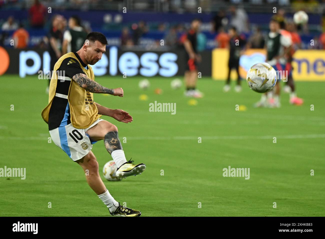 14th July 2024: Miami Gardens, Florida, USA: Lionel Messi of Argentina, Copa America Finals ...
