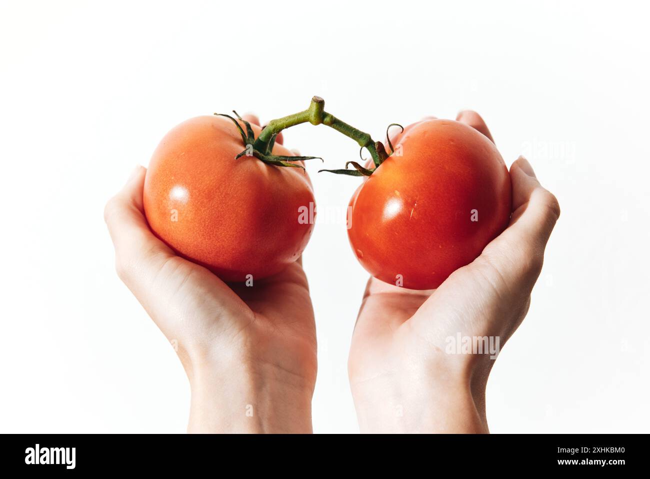 Hands holding tomatoes Cut Out Stock Images & Pictures - Alamy