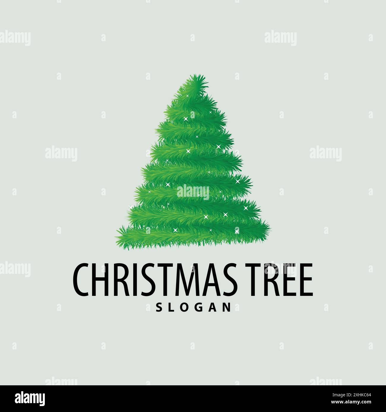 Simple Christmas tree logo design with abstract minimalist vector ...