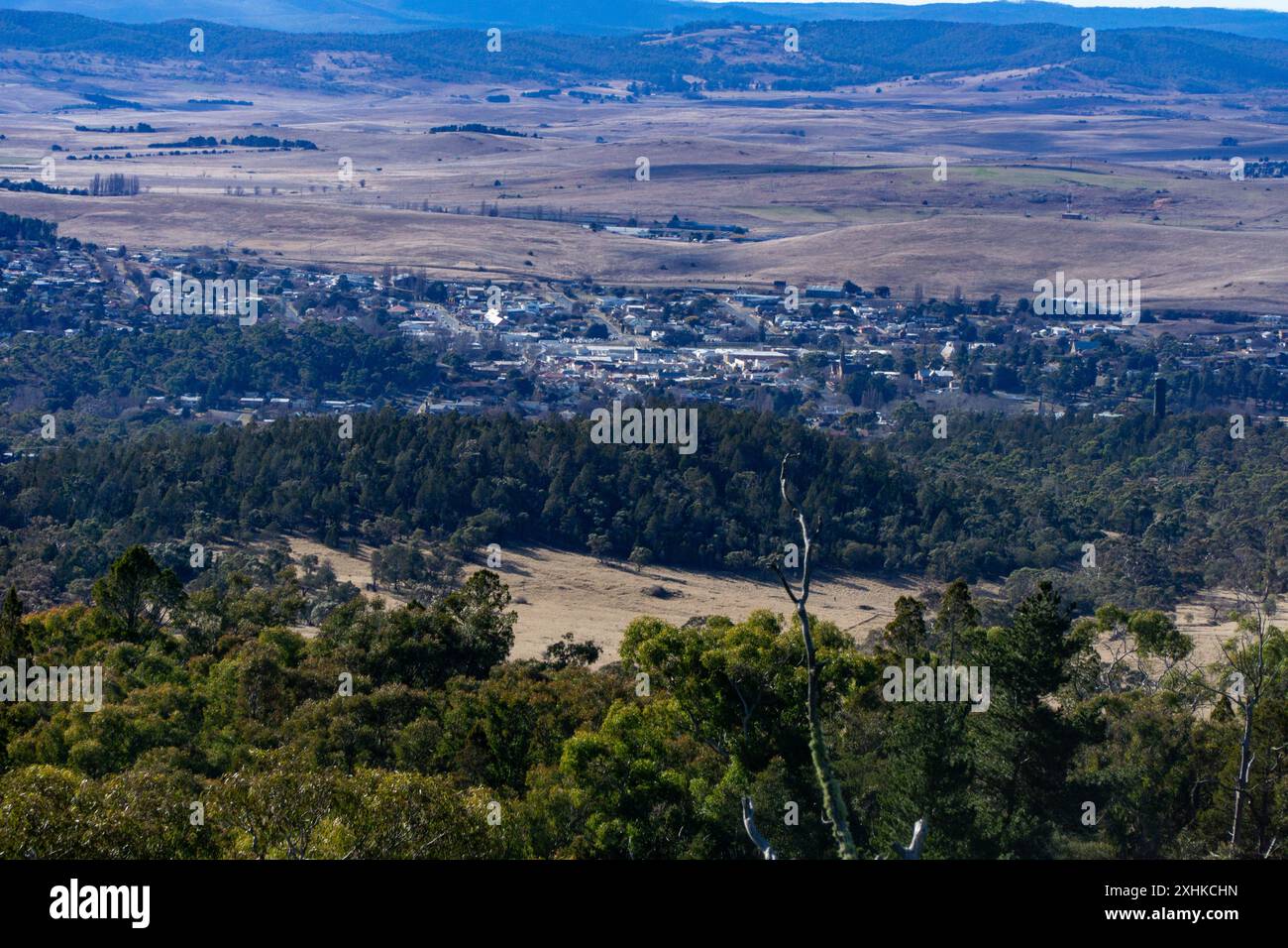 A view of Cooma the Gateway to the Snowy from Mt Gladstone Nature ...