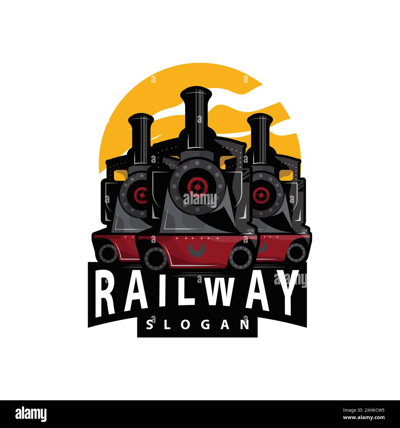 Steam train logo vector illustration old train silhouette vintage ...