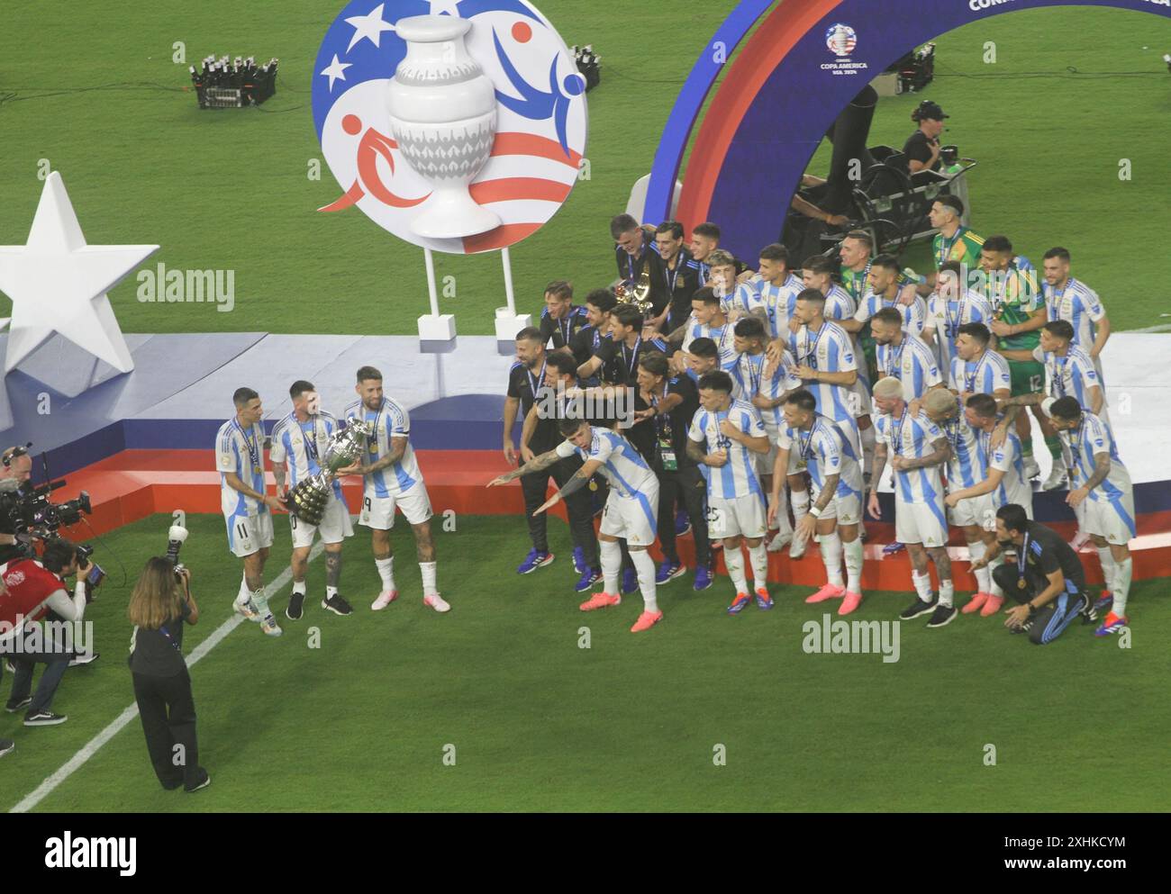 Miami, Florida, USA. 15th July, 2024. (SPO) Argentina Champion of Copa ...