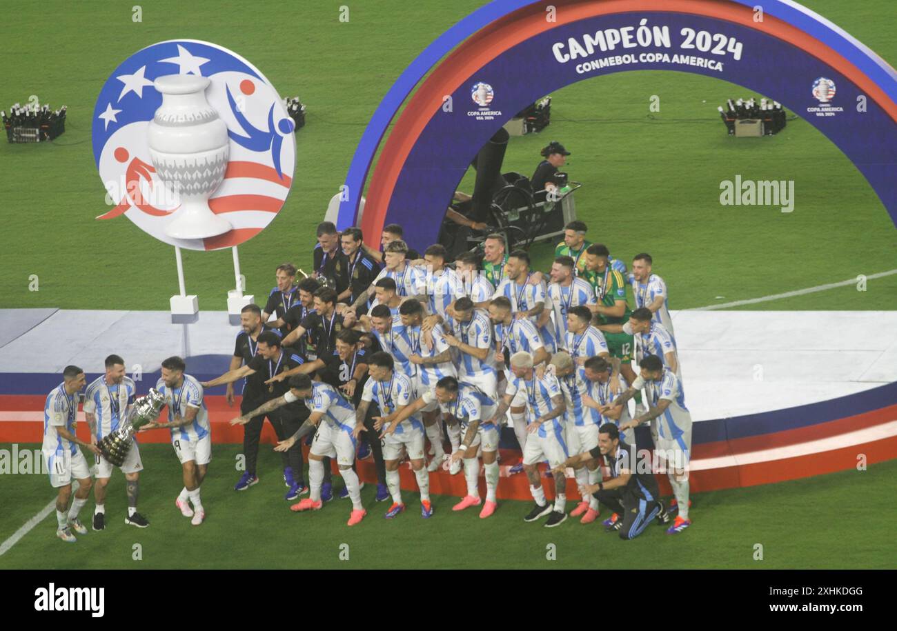 Miami, Florida, USA. 15th July, 2024. (SPO) Argentina Champion of Copa ...