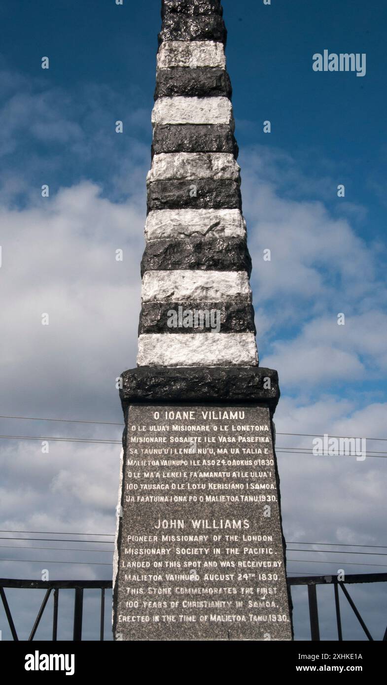 Monument on Savai'i marking first Christian missionary, John Williams ...