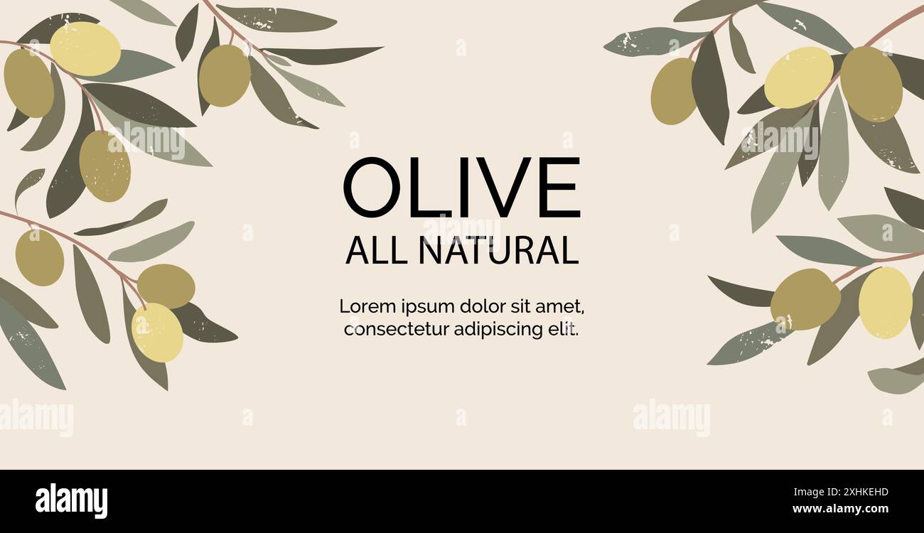 Olive label. Oil tree, leaf and branch with leaves for vintage spain ...
