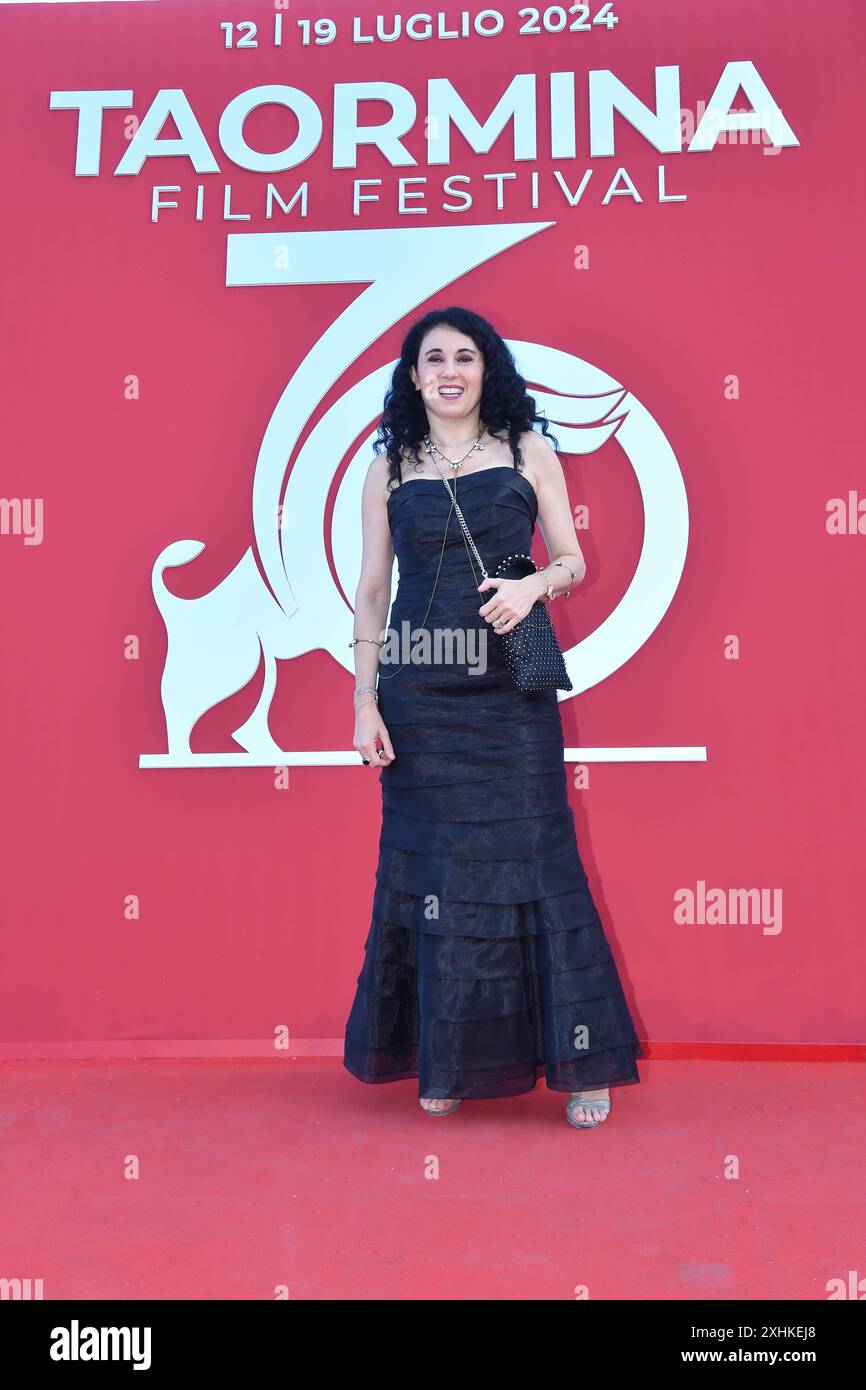 Taormina: Ancient theatre: Red carpet and second evening Taormina Film Fest. In the photo ...