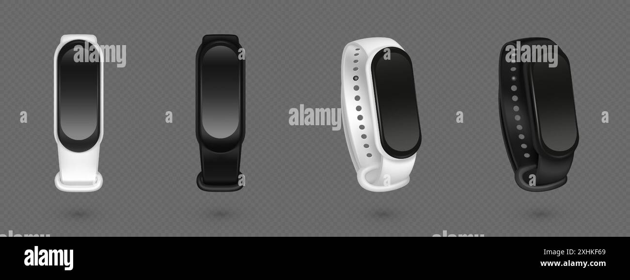 3d fitness smart watch with band isolated vector. Smartwatch bracelet ...