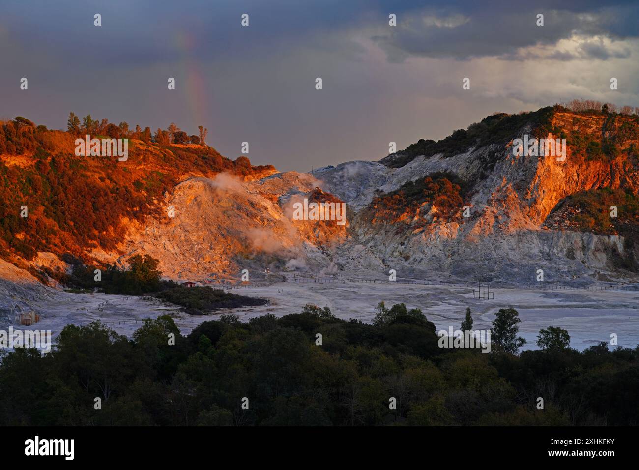 View of the Phlegraean Fields (Campi Flegrei), an active caldera ...