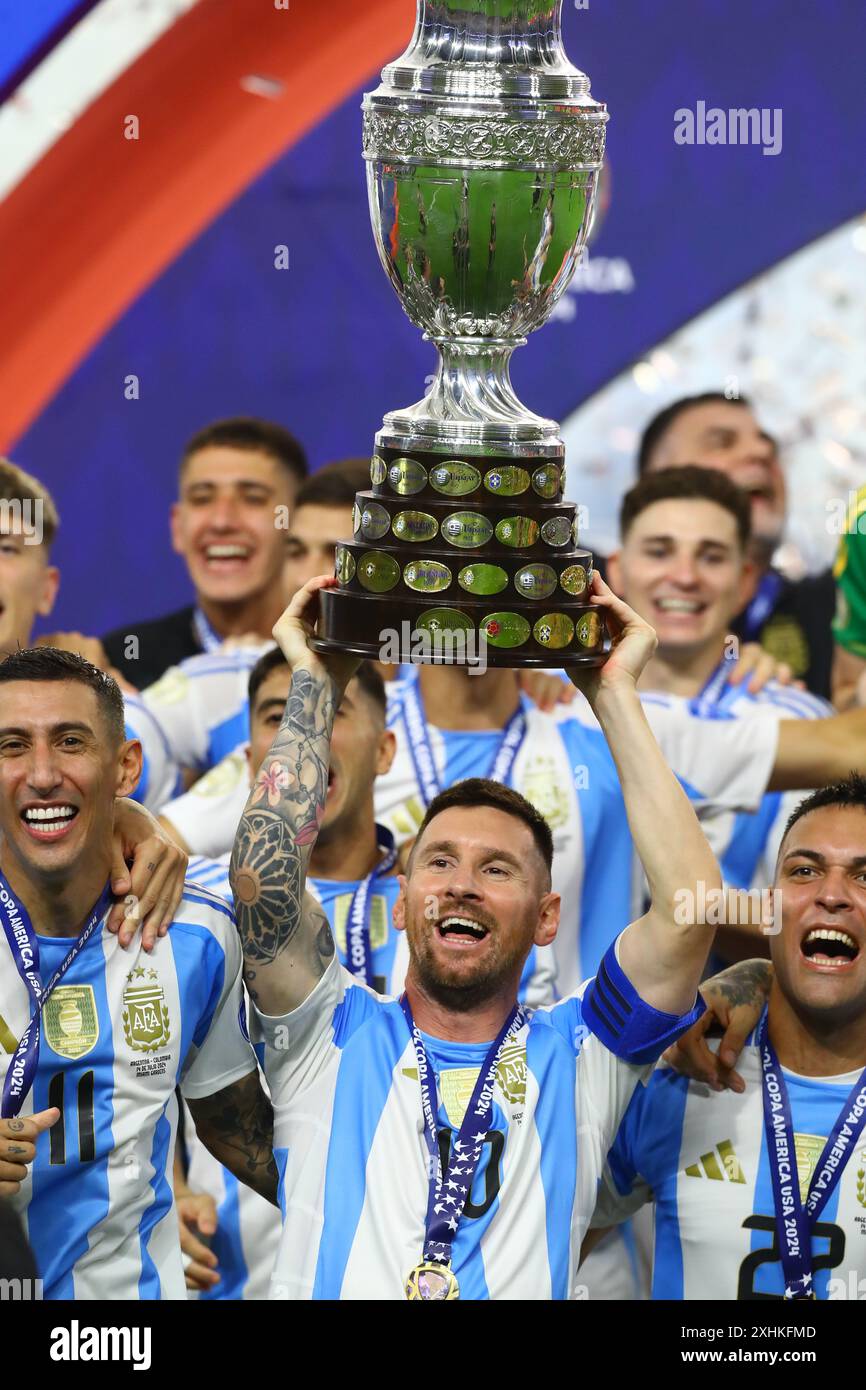 Miami, Florida, USA. 15th July, 2024. Argentina’s forward Lionel Messi ...