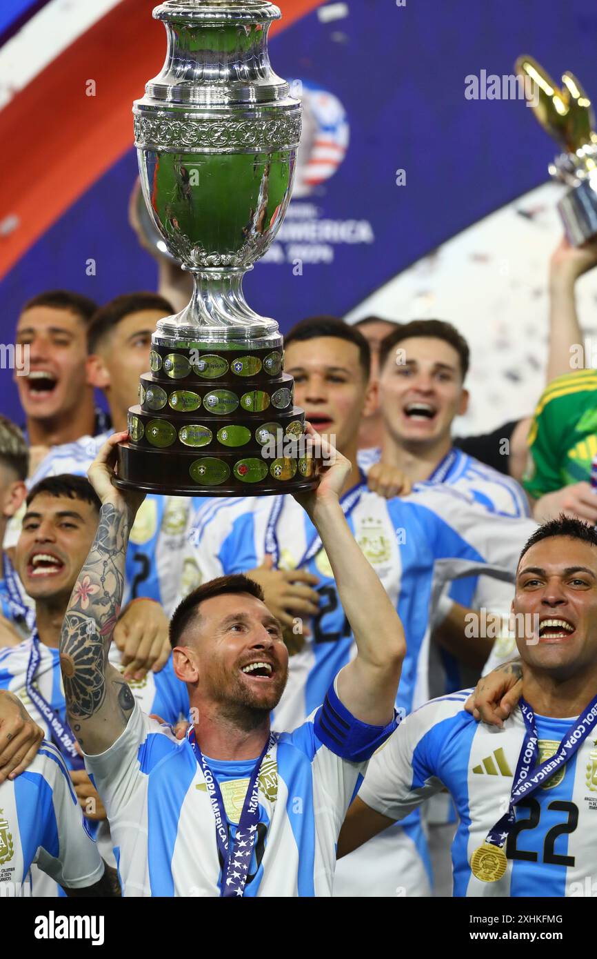Miami, Florida, USA. 15th July, 2024. Argentina’s forward Lionel Messi ...