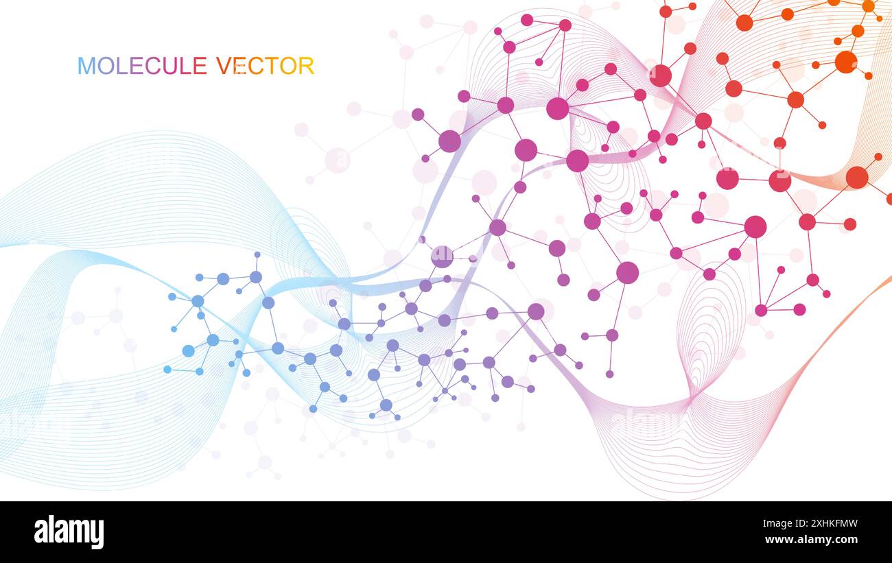 Modern abstract molecules structure for science or medical background ...