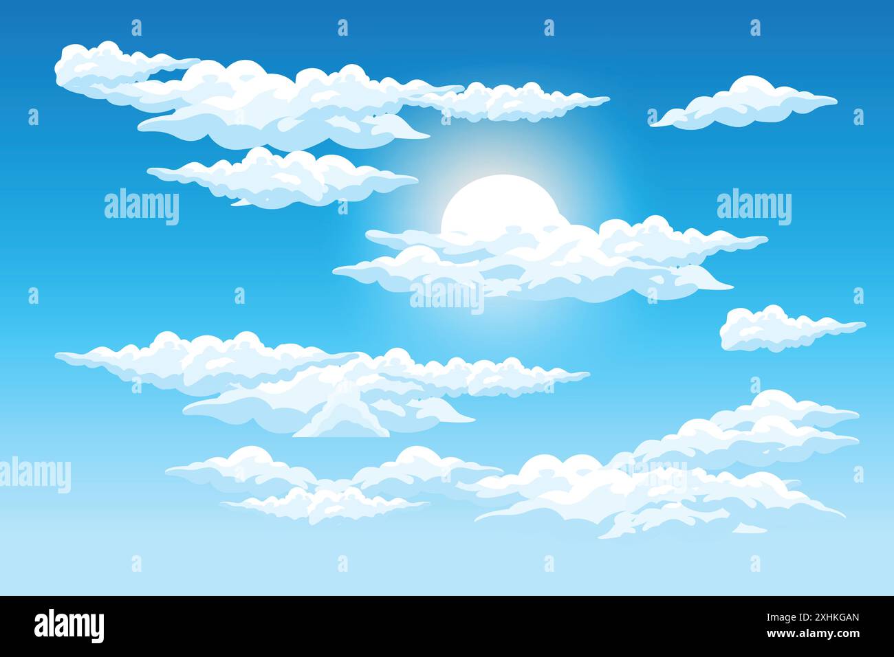 Sky Cloud Background Design Illustration Template Vector Decor Banner ...