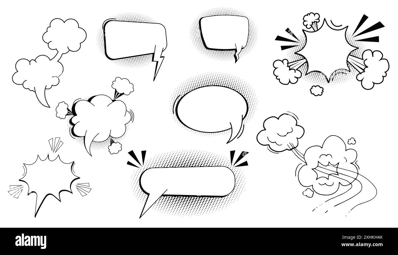 Bubble pop art pow Black and White Stock Photos & Images - Alamy