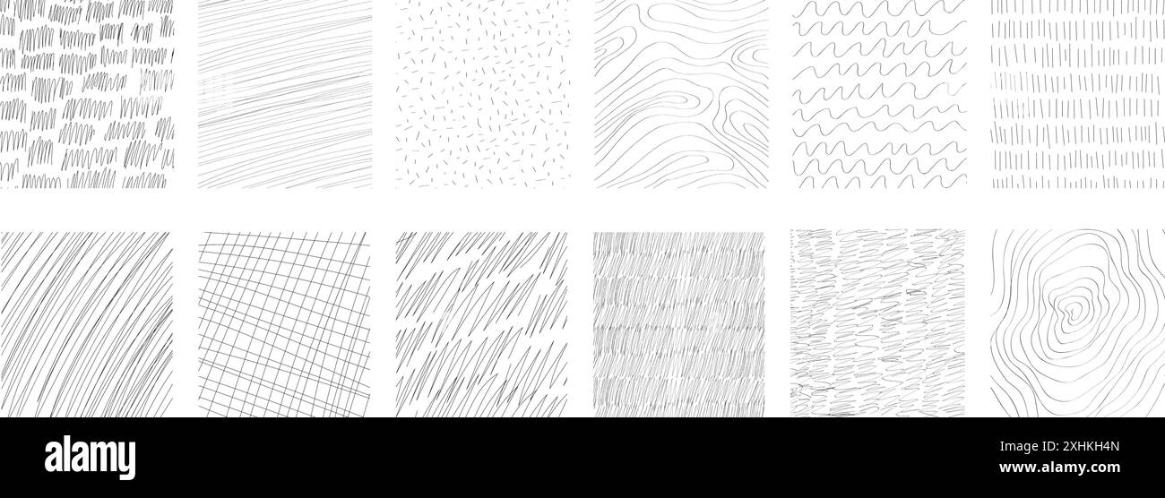 Geometric doodle pencil stripes, hand drawn sletch hatch lines. Quirky ...