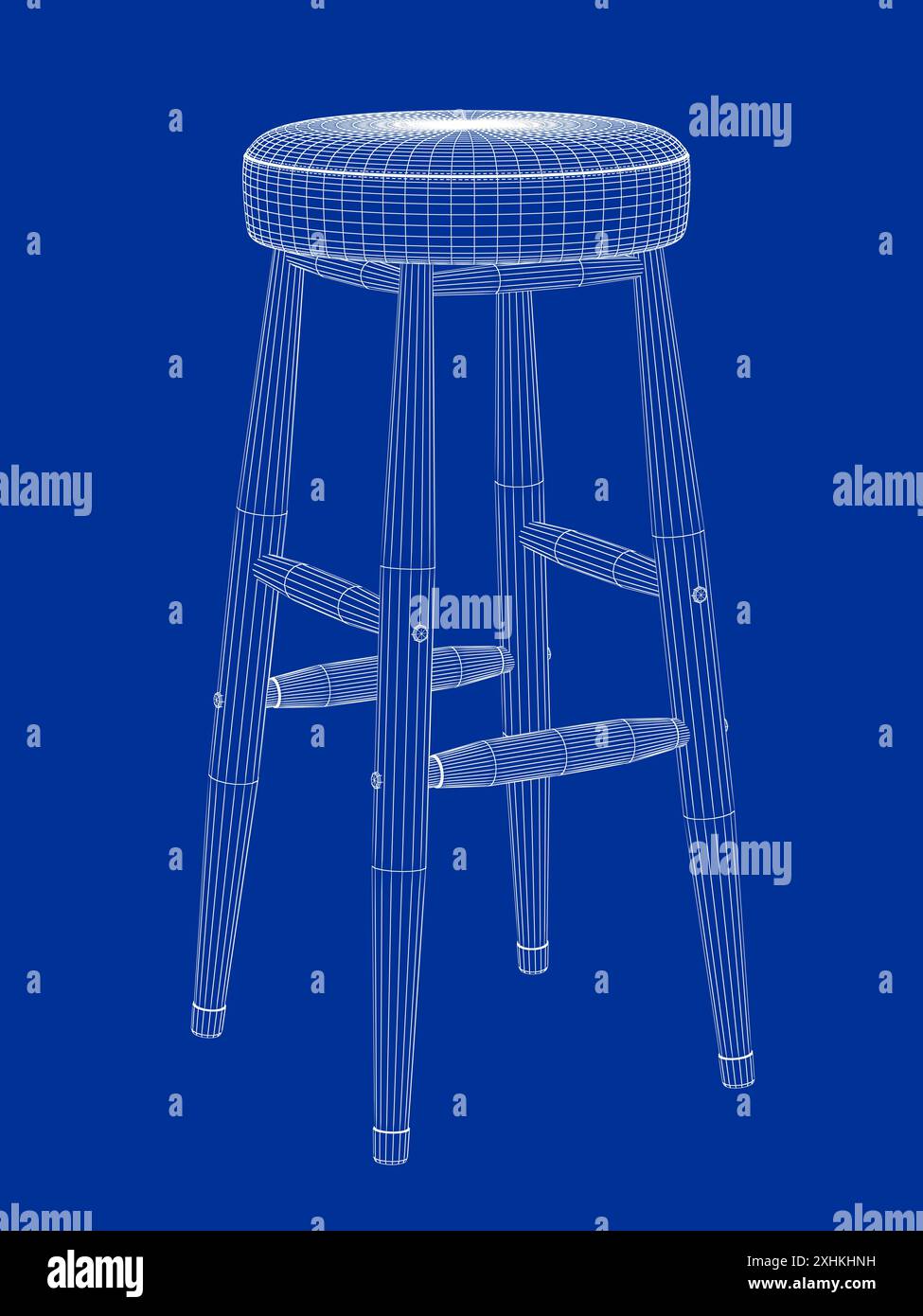 3D wireframe model of a bar stool Stock Photo - Alamy