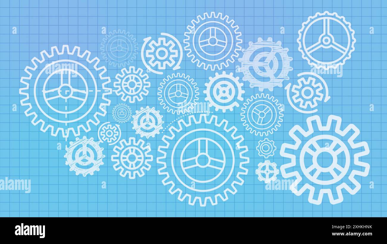 Gears rotating animation grid background hi-res stock photography and ...