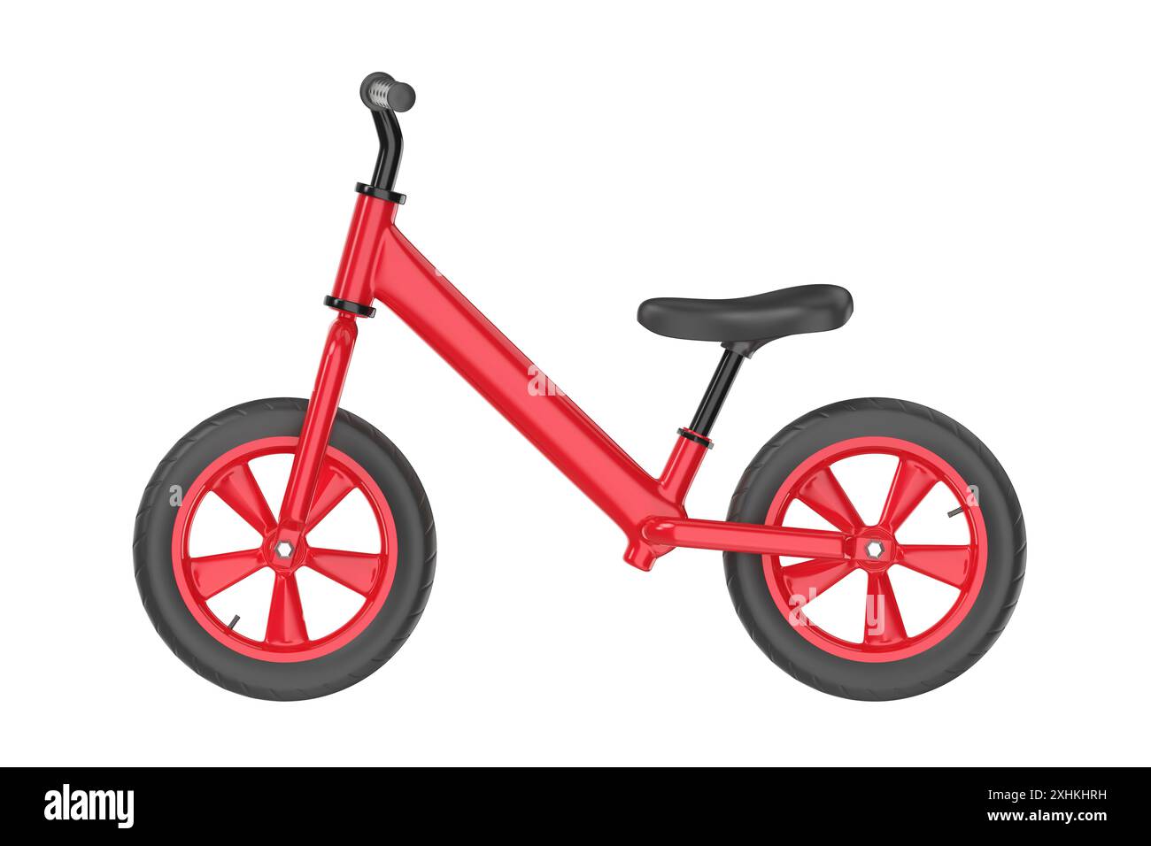 Side view of red balance bike, isolated on white background Stock Photo ...