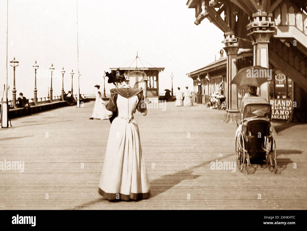Morecambe Pier, Victorian period Stock Photo - Alamy