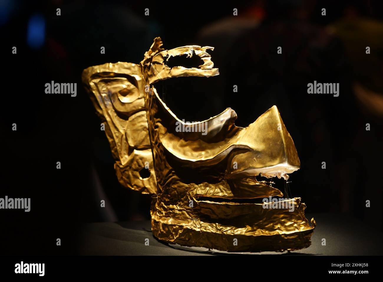 Guanghan China - May 24 2024: A gold mask dated over 3000 years old in ...