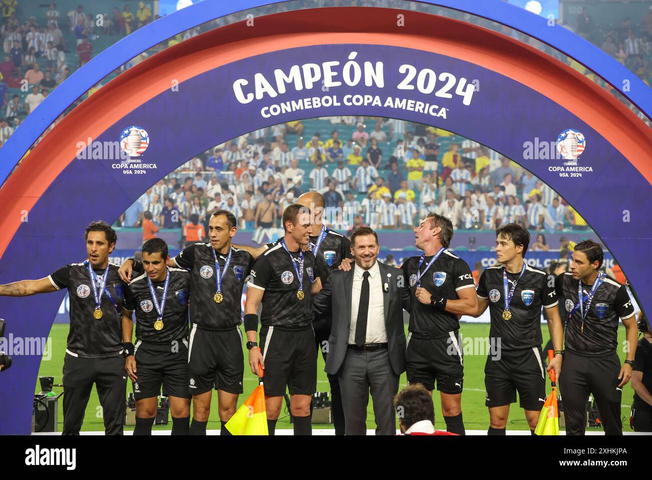 Miami, United States. 15th July, 2024. referees receive their medals ...